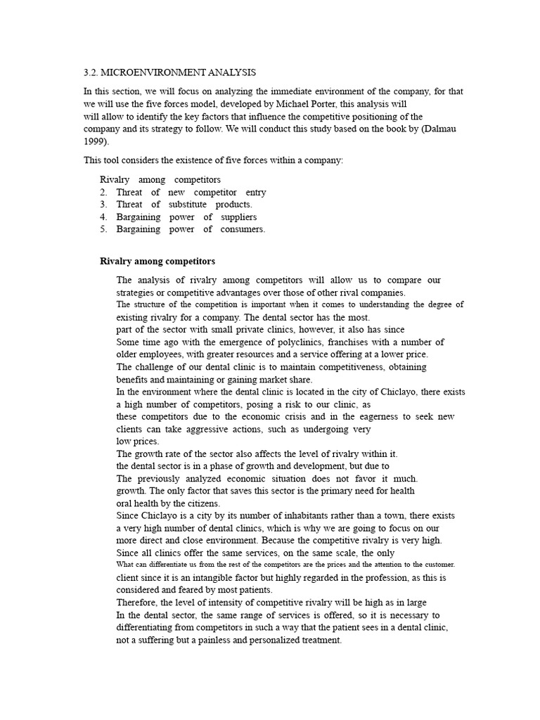 Microenvironment Analysis in Dentistry | PDF | Business | Economies