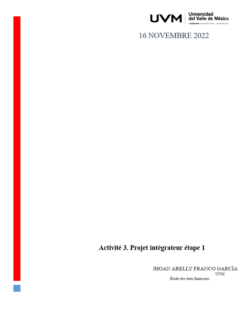 Projet Intégrateur Étape 1 Femsa | PDF | Business | Bilan comptable