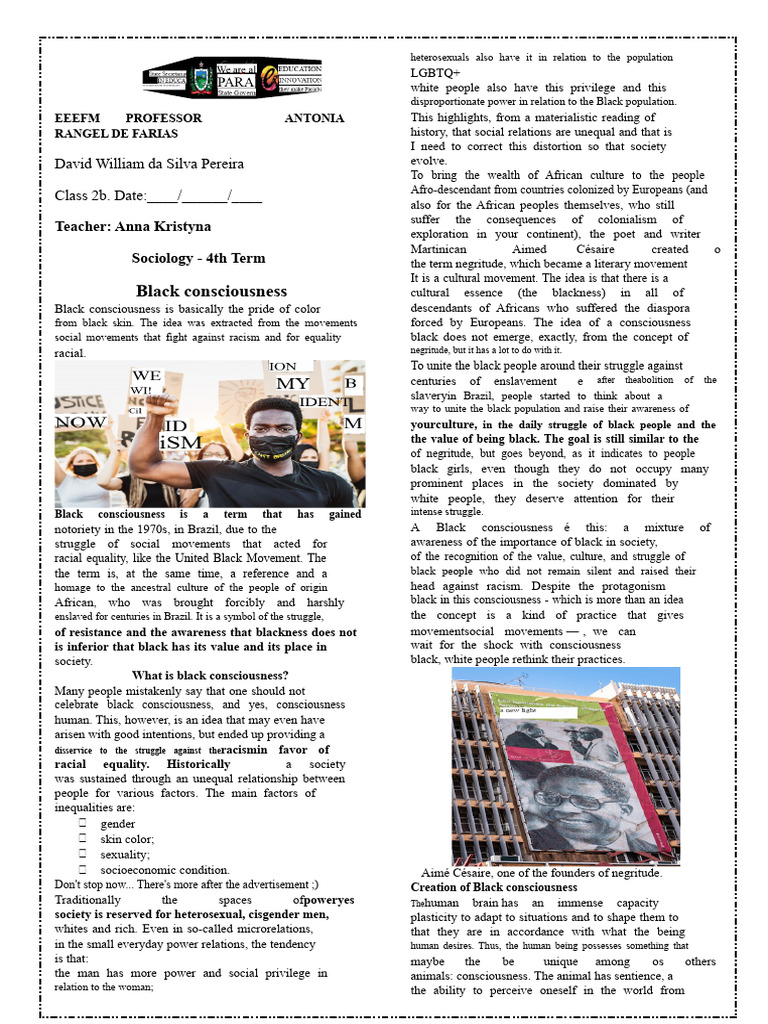 Black Consciousness Activity | PDF