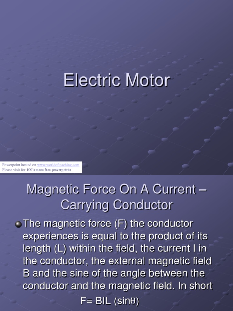 Electric Motor: Powerpoint Hosted On Please Visit For 100's More Free ...