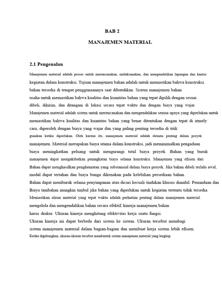 Bab 2 Manajemen Material | PDF
