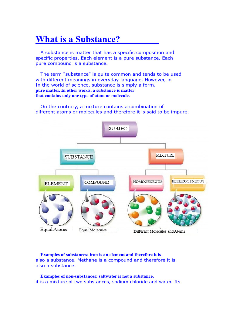 What is a substance? | PDF | Chemical Substances | Molecules