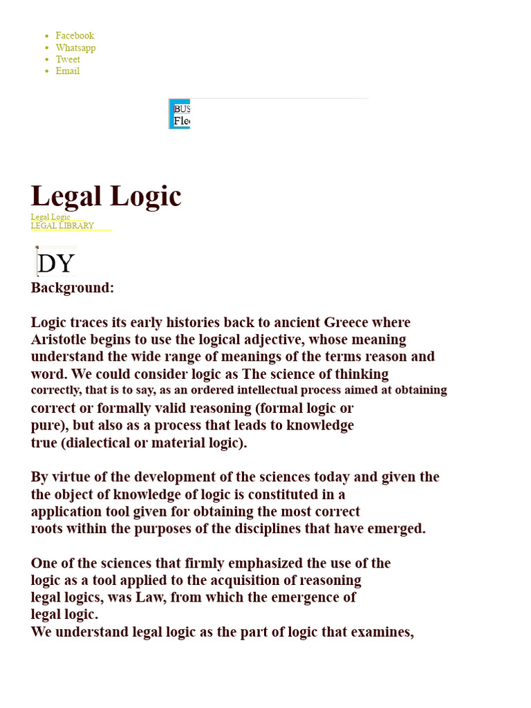Legal Logic | PDF | Logic | Reason