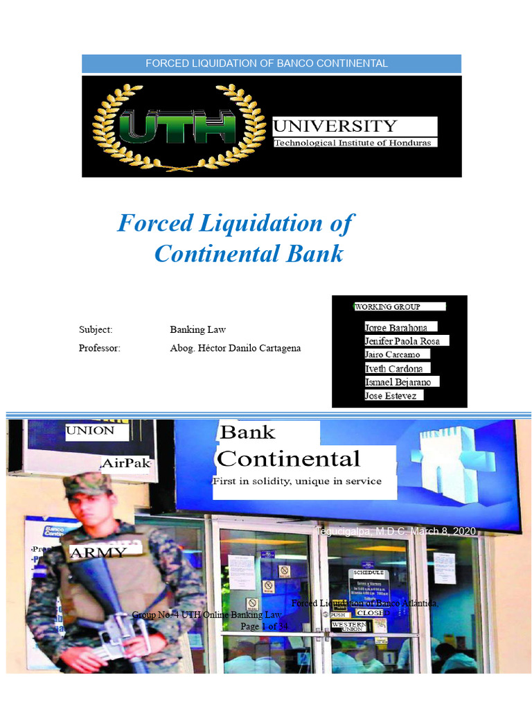 Forced Liquidation of Banco Continental Group 4 of Online Banking Law Uth | PDF | Banks ...