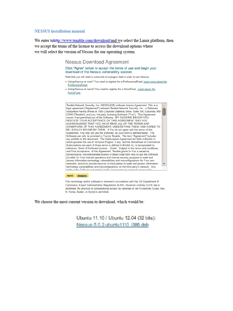 NESSUS Installation Manual | PDF | Sudo | Software