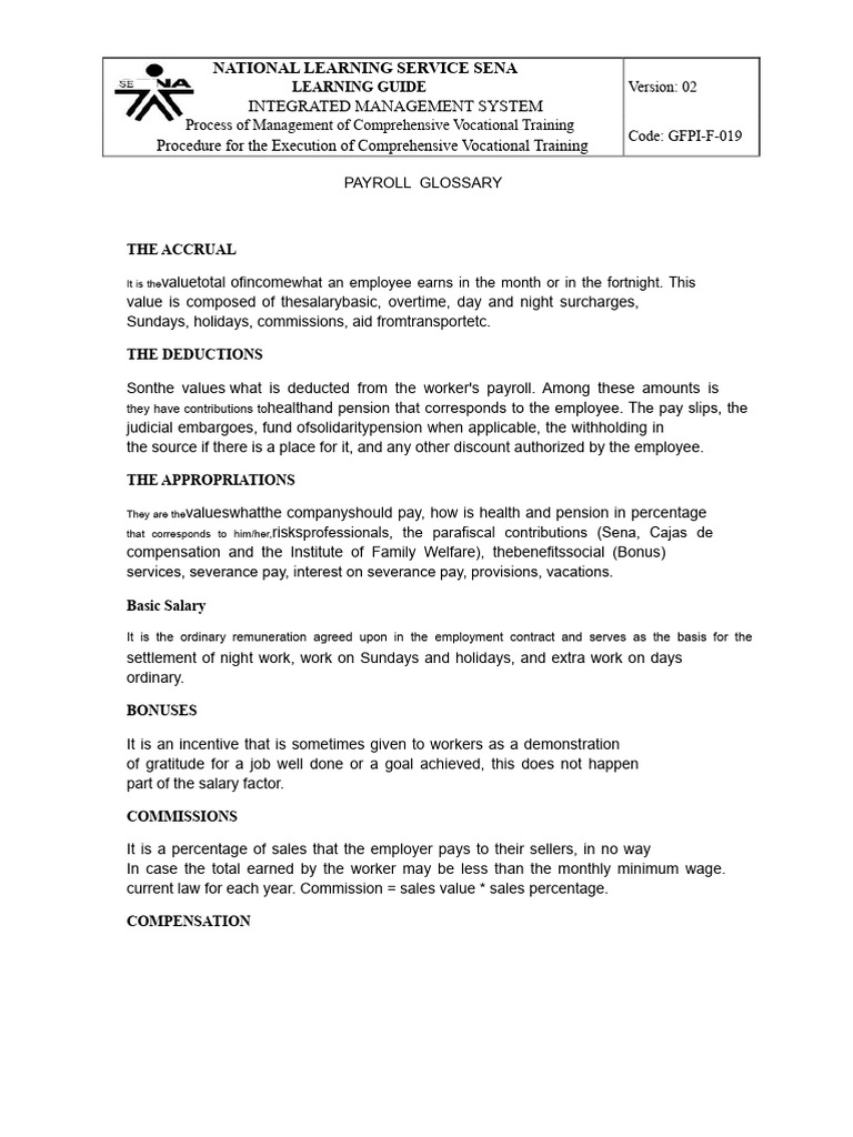 Payroll Terminology Overview | PDF | Employment | Salary