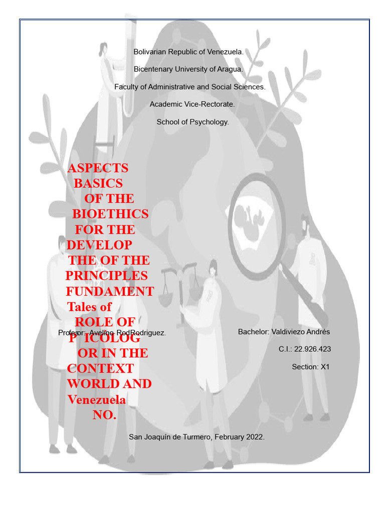 Basic Aspects of Bioethics For The Development of Fundamental ...