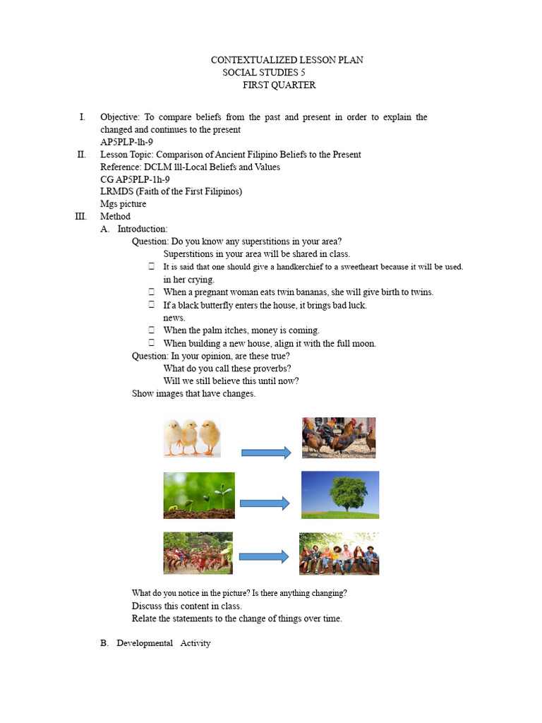 Contextualized Lesson Plan by Felicidad Albino | PDF