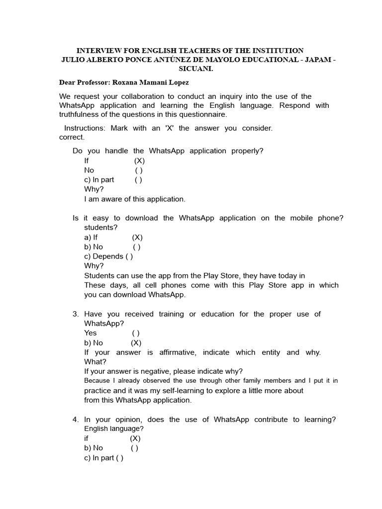 Interview For English Teachers | PDF | Learning | English Language