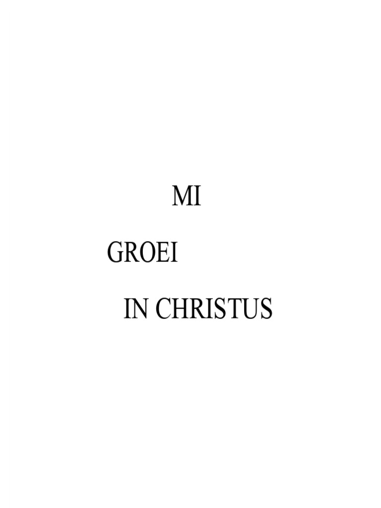 PDF Mijn Groei in Christus JD Crane PDF | PDF