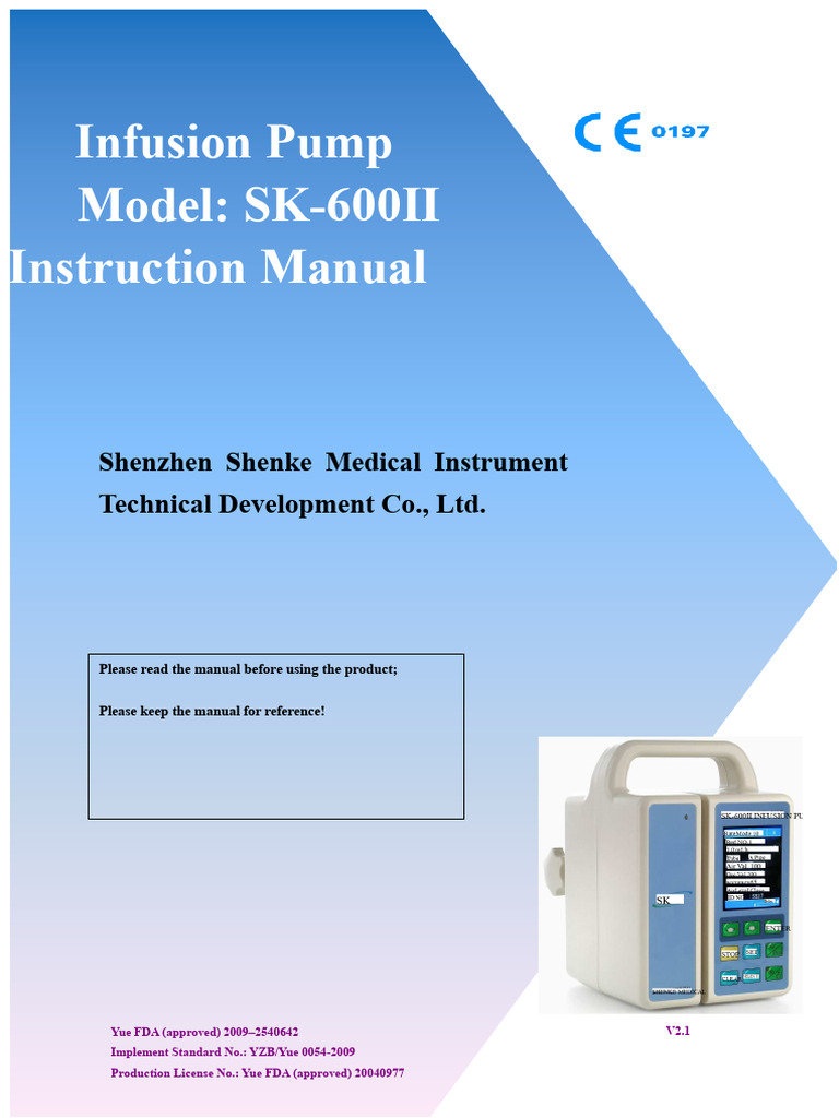 SK-600Ⅱ Infusion Pump Manual | PDF | Intravenous Therapy ...