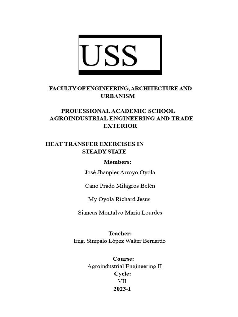 Heat Transfer Exercises in Engineering | PDF | Heat Transfer | Physical ...