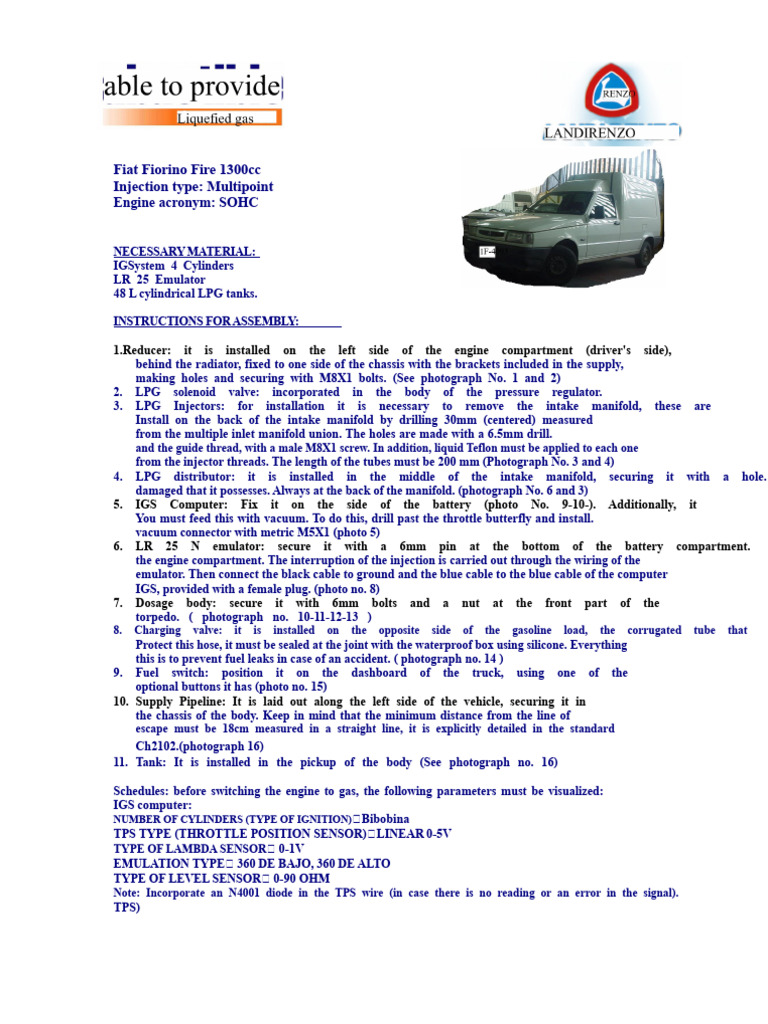 0-Manual Inst Fiat Fiorino Fire Igs | PDF | Fuel Injection | Mechanical ...