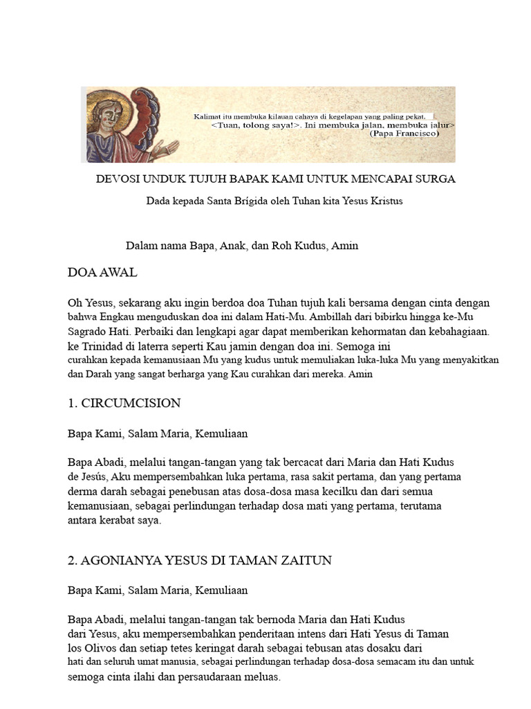 Doa Devosi Tujuh Bapa Kami untuk Surga | PDF
