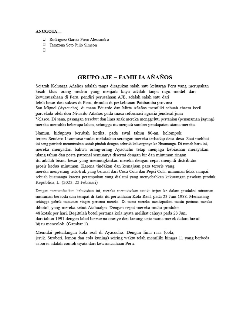 GRUPO AJE Sejarah Keluarga Añaños | PDF