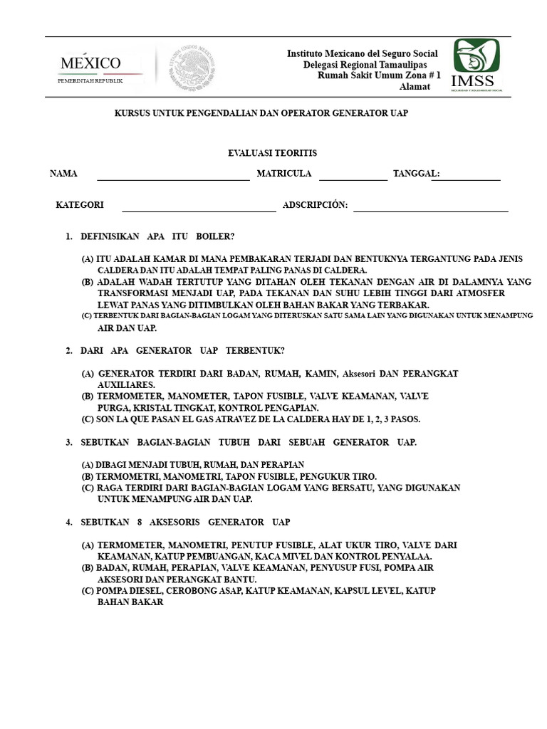Kursus Pengendalian Generator Uap | PDF
