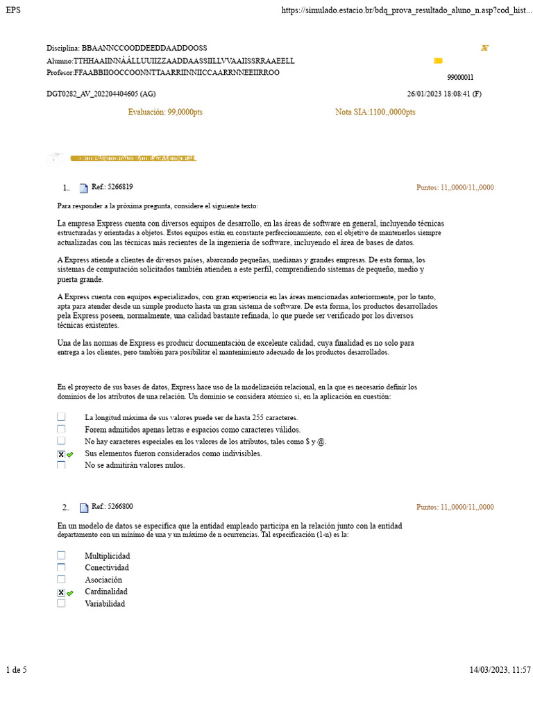 AV Base de Datos | PDF | Bases de datos | Software