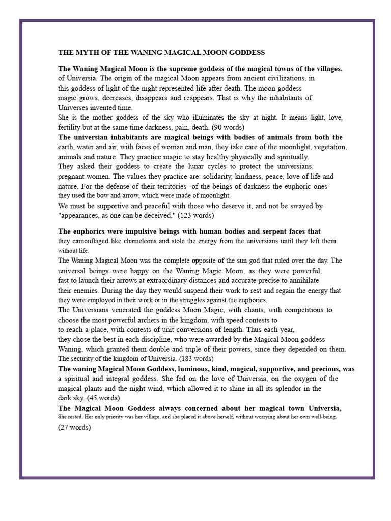 The Waning Magical Moon Goddess | PDF | Moon | Night
