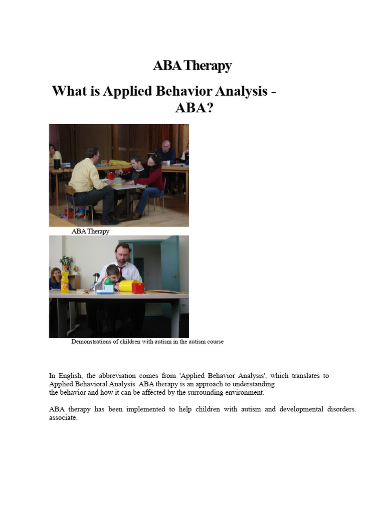 Understanding ABA Therapy for Autism | PDF | Autism | Behaviorism
