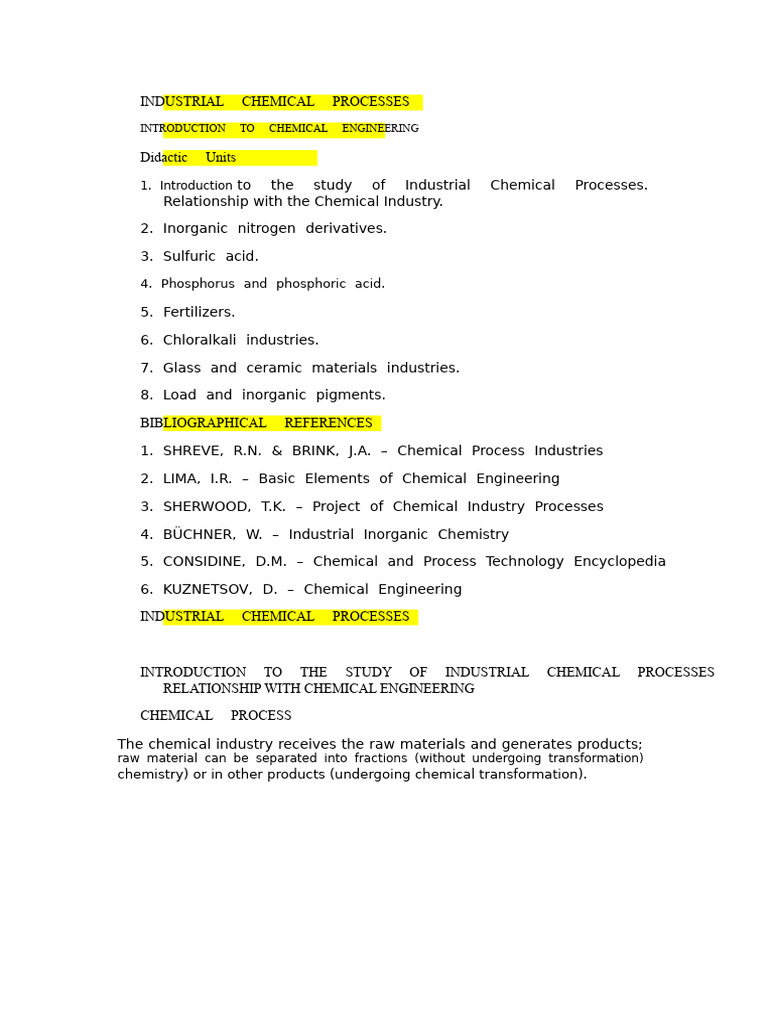 Industrial Chemical Processes | PDF | Chemical Reactions | Chemical ...