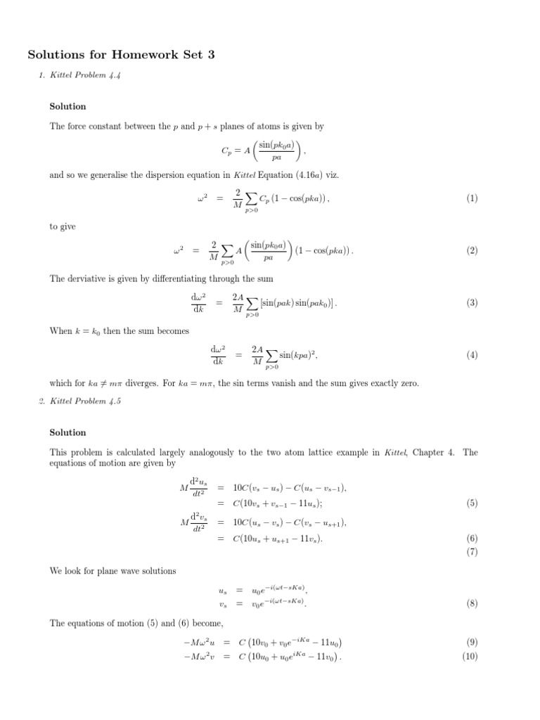 Kittel4 4 | PDF | Normal Mode | Eigenvalues And Eigenvectors
