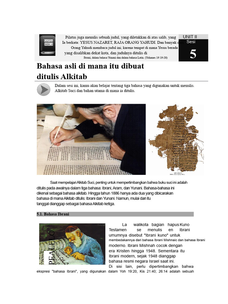 05-Bahasa Asli Di Mana Alkitab Ditulis | PDF