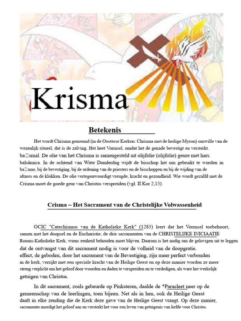 Het Sacrament Van Het Vormsel | PDF