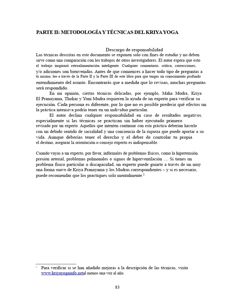 Técnicas de Kriya Yoga: Guía Práctica | PDF
