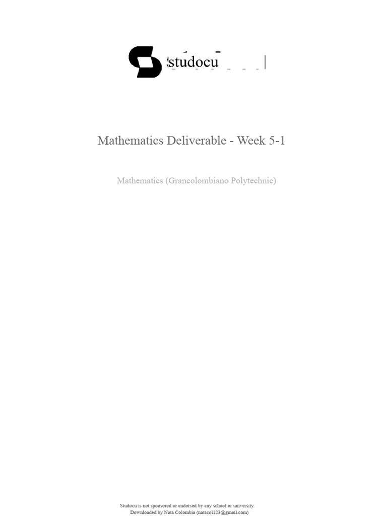 Mathematics Deliverable Week 5 1 | PDF | Mathematical Concepts | Algebra