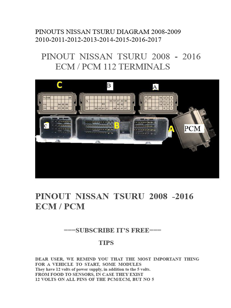 Pinouts Nissan Tsuru Diagram 2008 | PDF | Vehicle Technology | Equipment