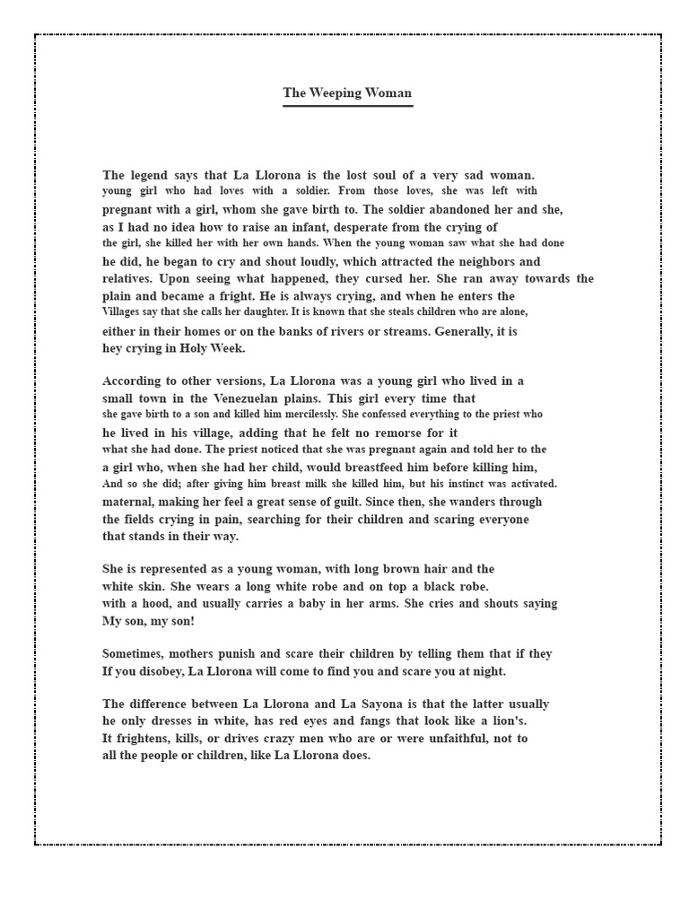 The Weeping Woman | PDF