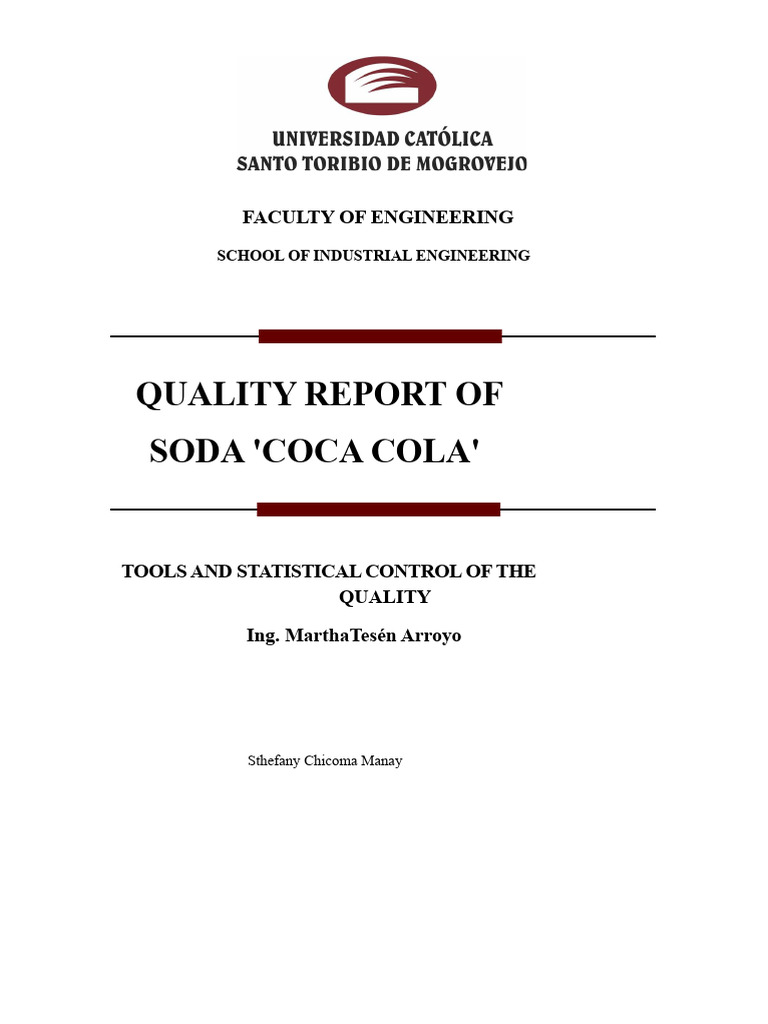 Coca-Cola Quality Control Report | PDF | Soft Drink | Water