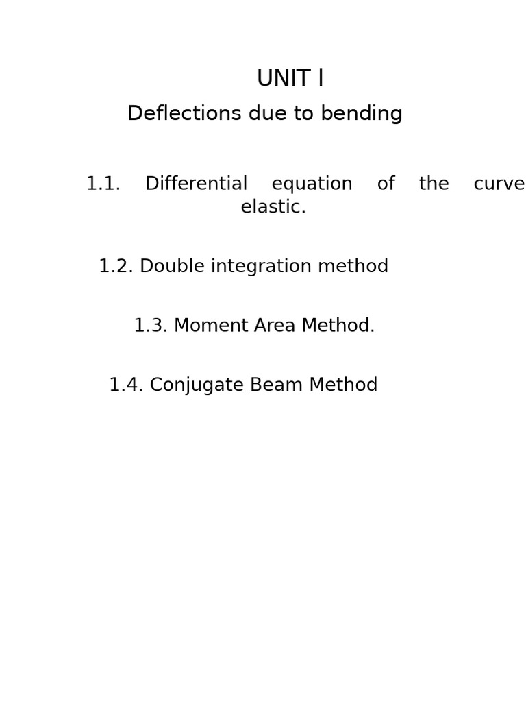 Deflections Due To Bending | PDF | Bending | Beam (Structure)