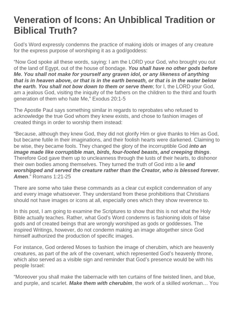 Veneration of Icons | PDF | Ark Of The Covenant | Serpents In The Bible