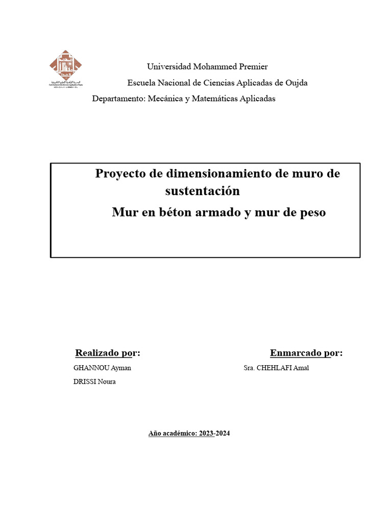 Dimensionamiento de muros de contención | PDF | Fundación (Ingeniería ...