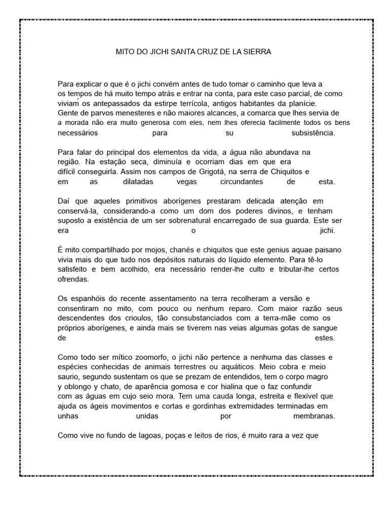 Mito do Jichi em Santa Cruz | PDF