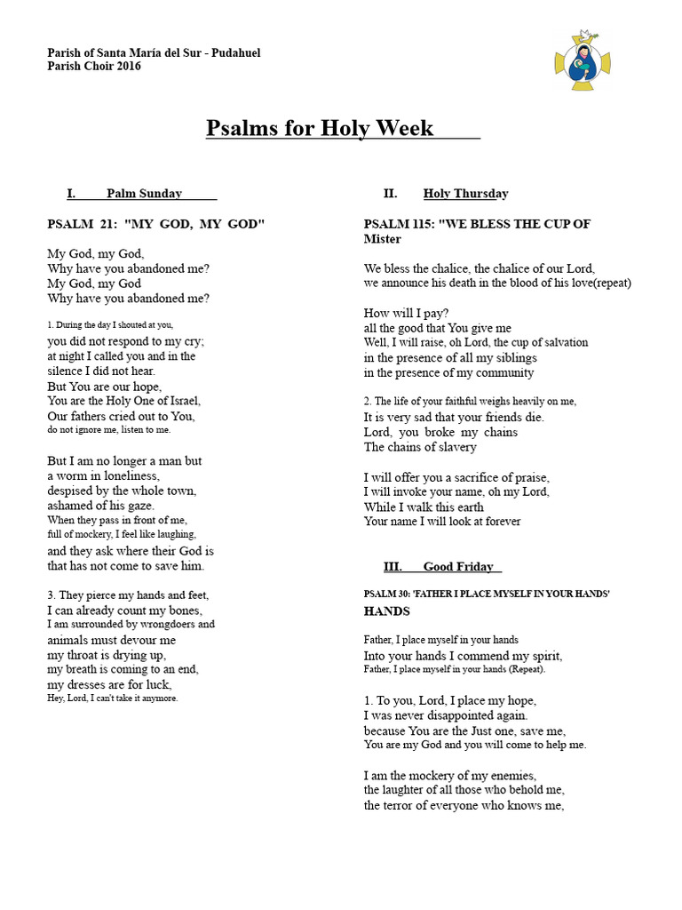 Psalms For Holy Week | PDF | Christian Worship And Liturgy | Religious ...