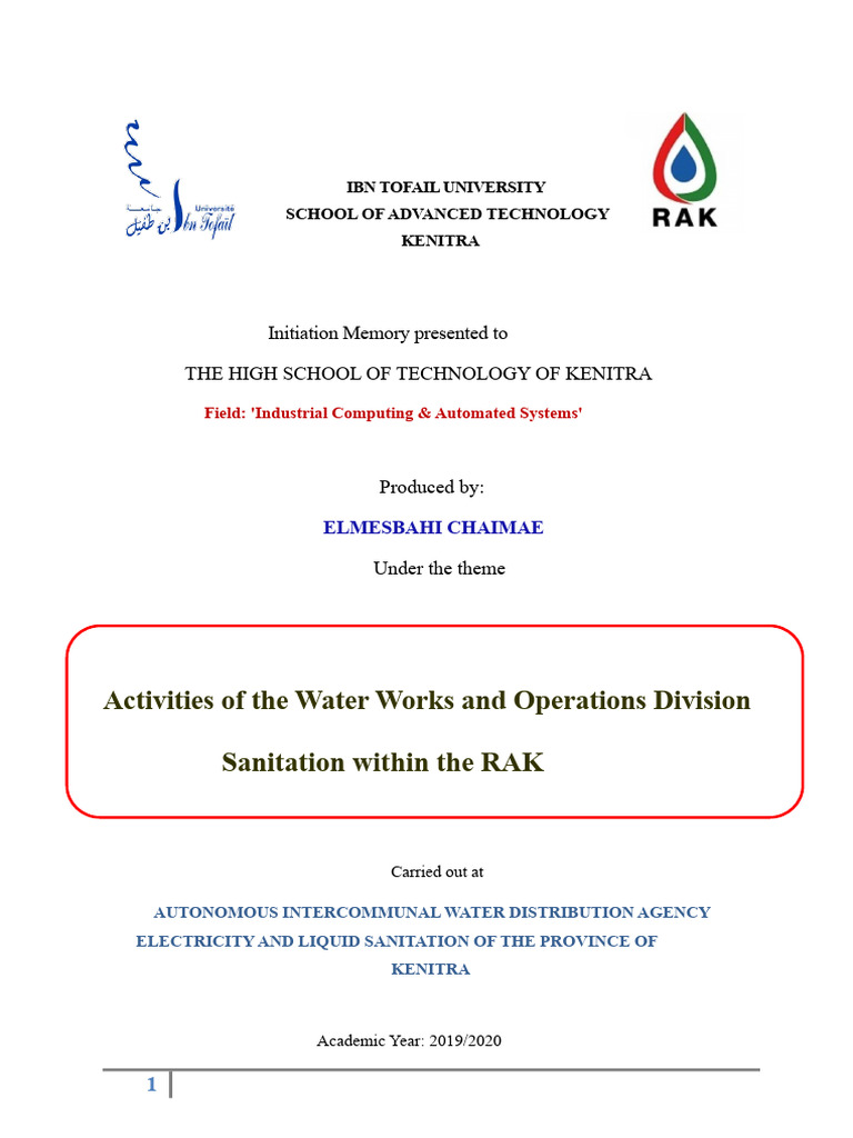 Internship Report RAK | PDF | Water | Leak