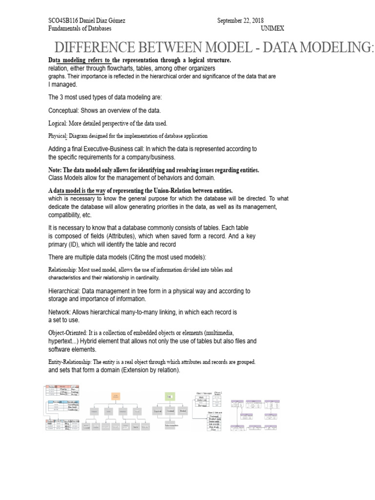 Difference Between Model and Modeling | PDF | Conceptual Model | Data Model