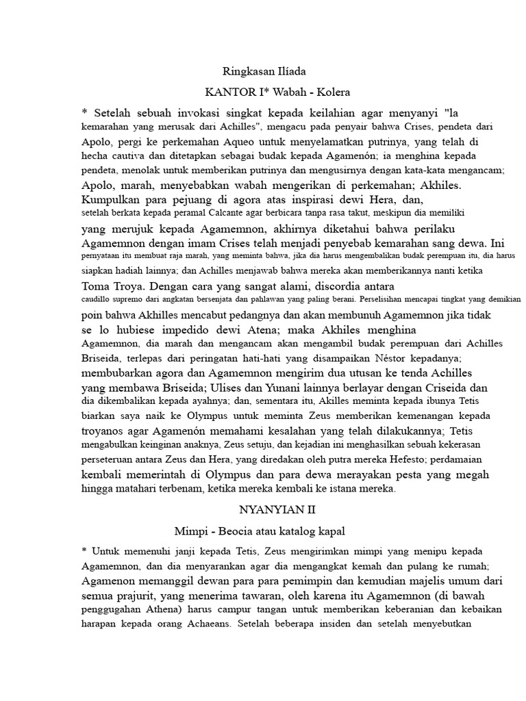 Ringkasan Iliad | PDF