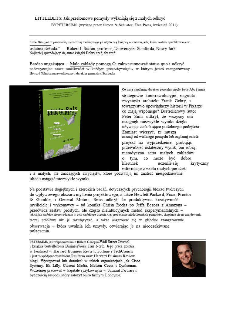 Peter Sims Małe Zakłady | PDF