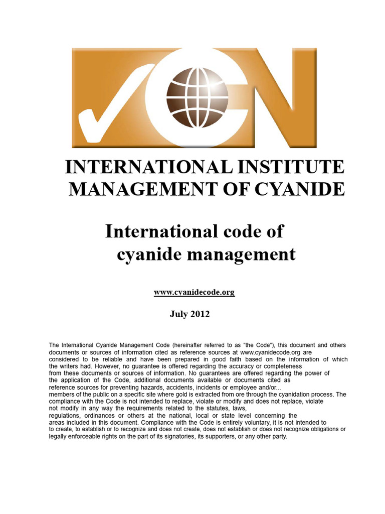 International Cyanide Management Code | PDF | Audit
