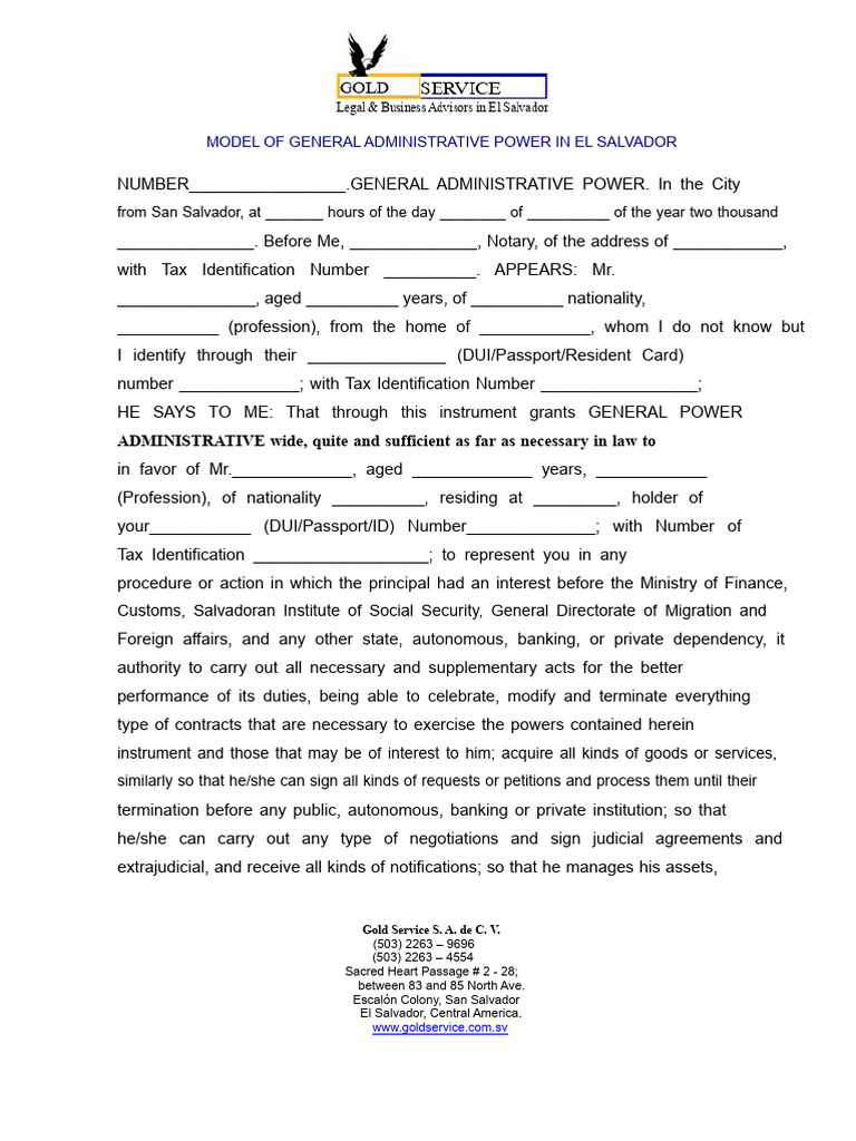 General Administrative Power | PDF | Power Of Attorney | Banks