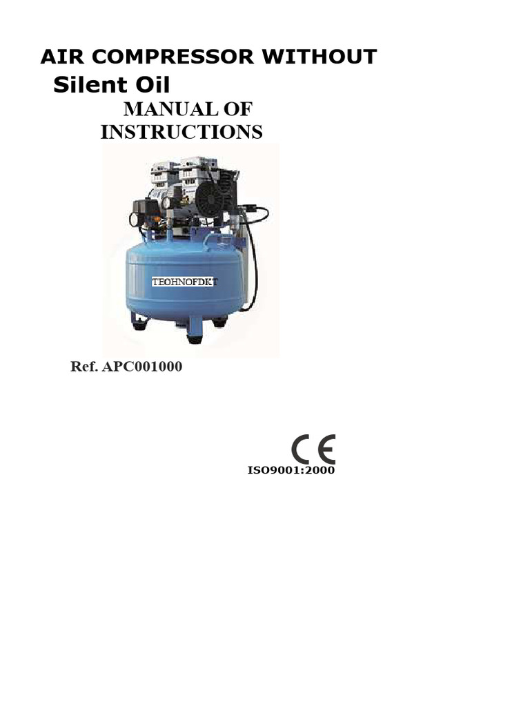 Oil-Free Air Compressor Manual | PDF | Valve | Electrical Connector