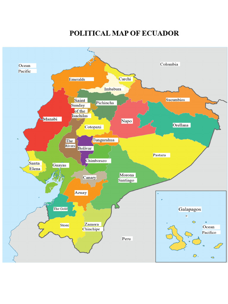 Political Map of Ecuador | PDF | Ecuador | Agriculture