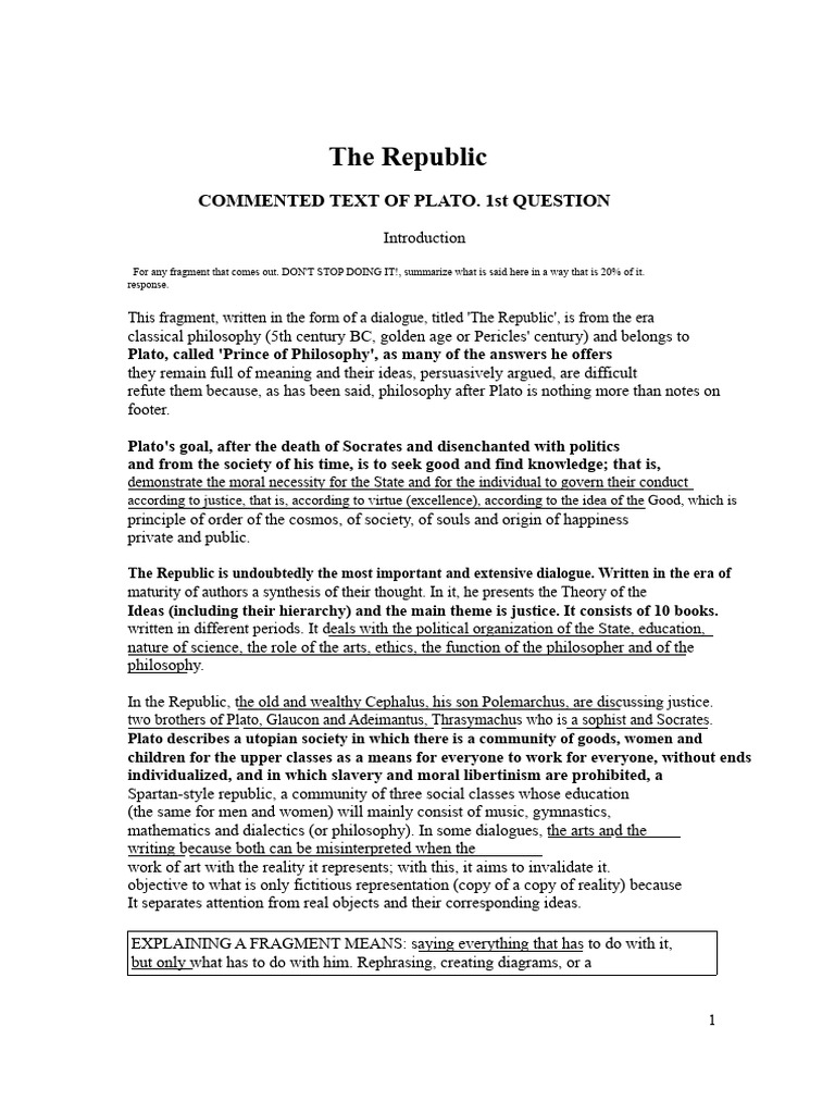 PLATO Commented Text Solved | PDF | Plato | Idea