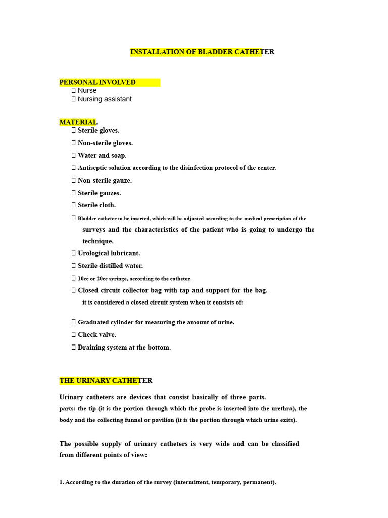 BLADDER CATHETERIZATION Presentation in Word | PDF | Catheter | Urology