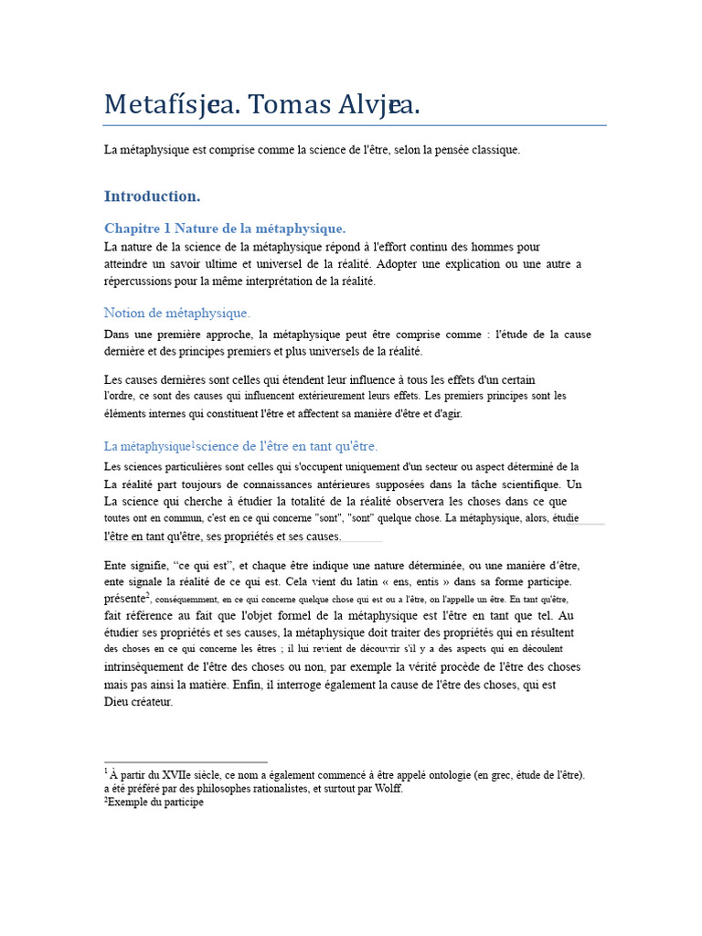 Introduction à la métaphysique et l'être | PDF | Théorie du substratum ...