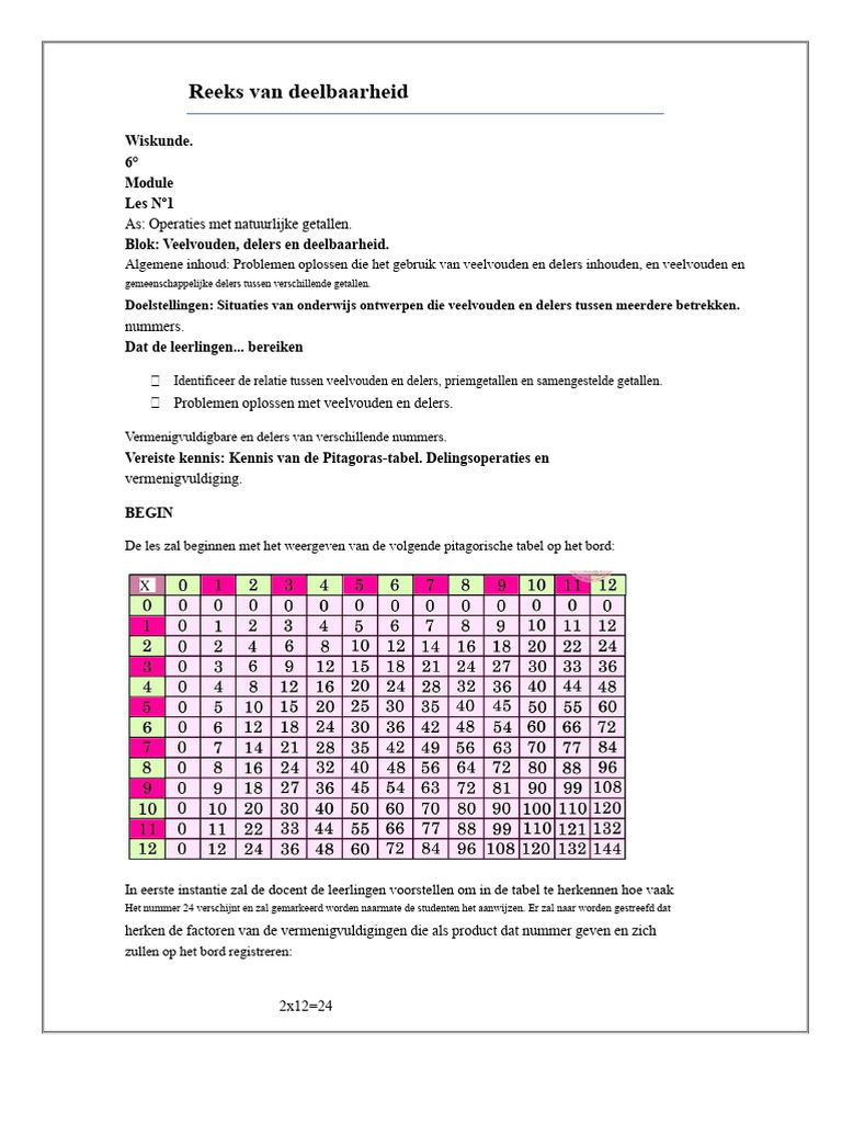6° Wiskunde - Deelbaarheid | PDF