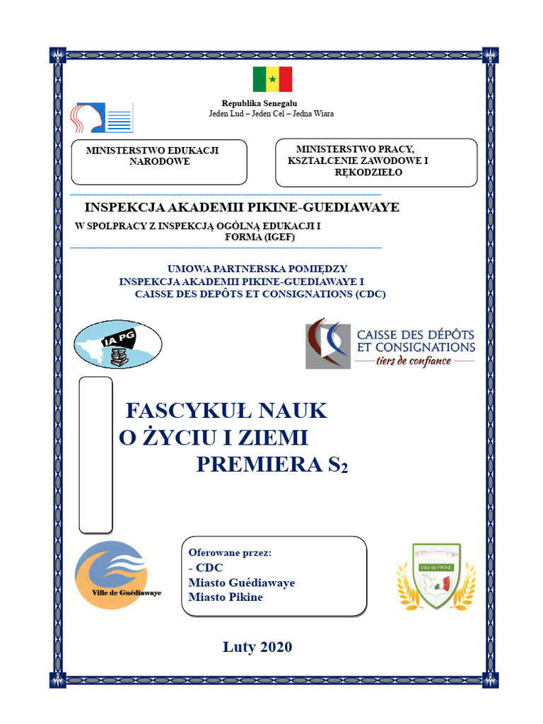 1-Fascicule SVT 1 Klasy S2 IA PG-CDC Luty 2020 (VF) | PDF